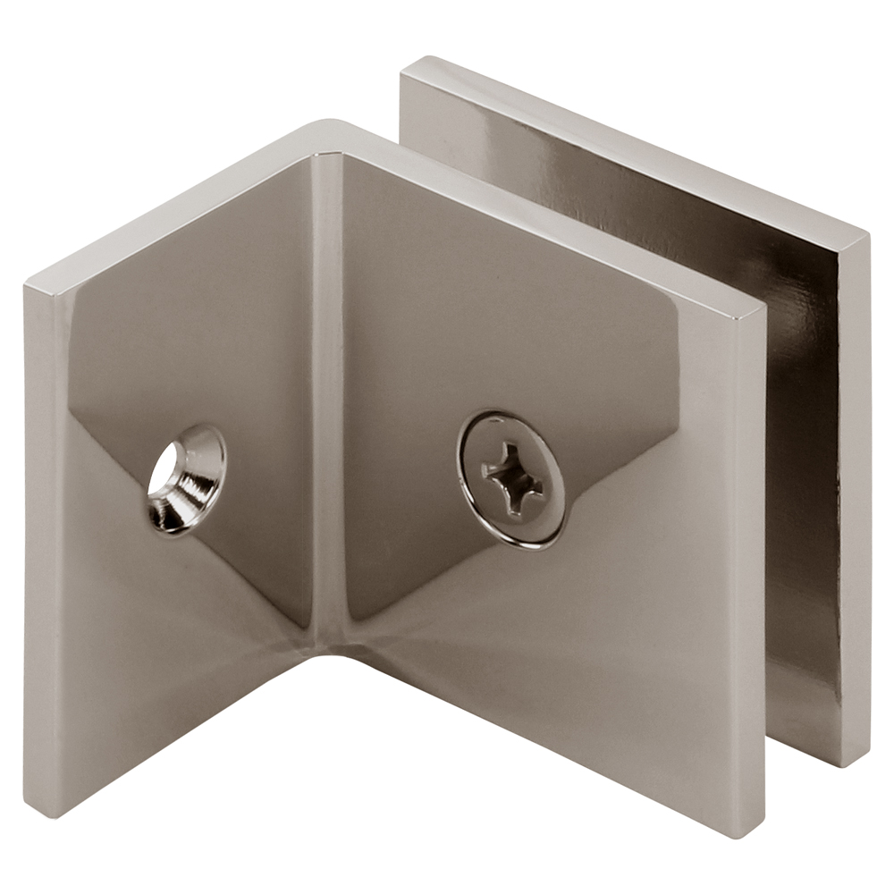 Square Brushed Nickel Square Fixed Panel Clamp with Small Leg | Dulles ...
