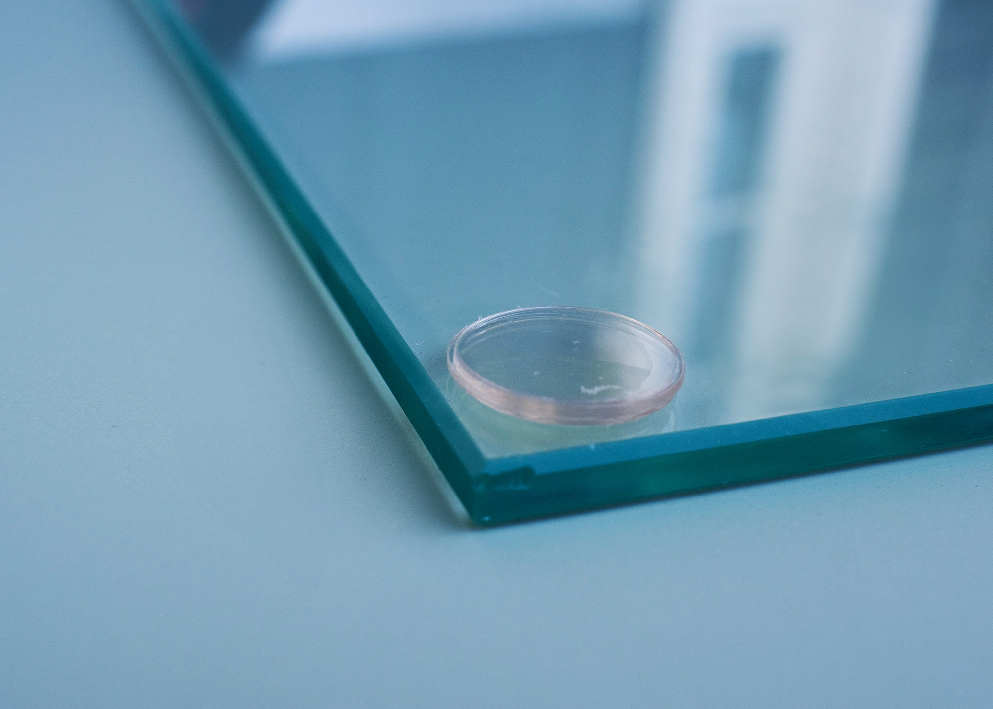 Clear Plastic Desk Buttons - Strip 10 pcs