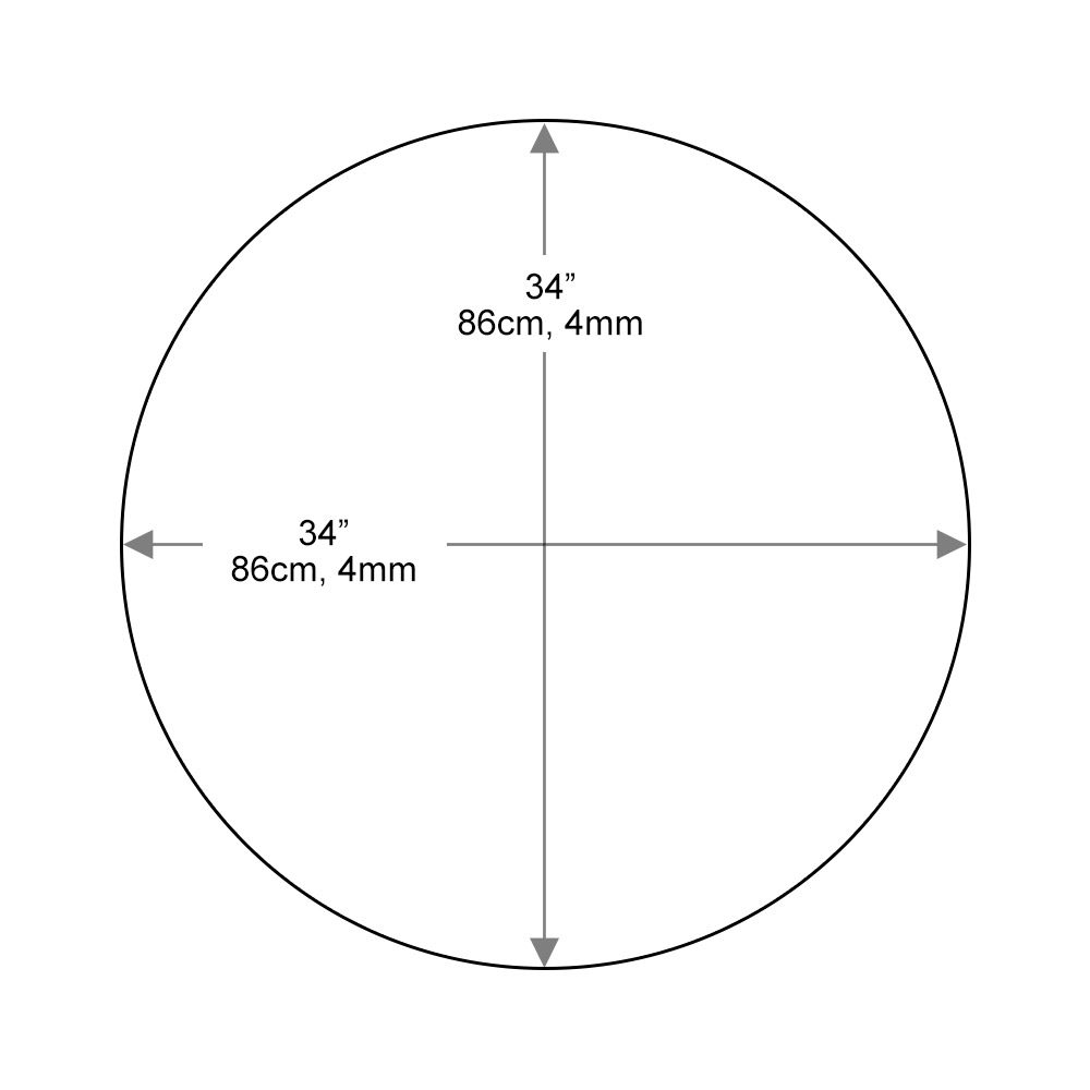 34-inch Round Glass Table Top - 1/4-inch Beveled Edge