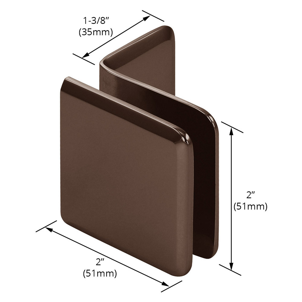 Oil Rubbed Bronze Bevel Fixed Panel Clamp w/ Small Leg