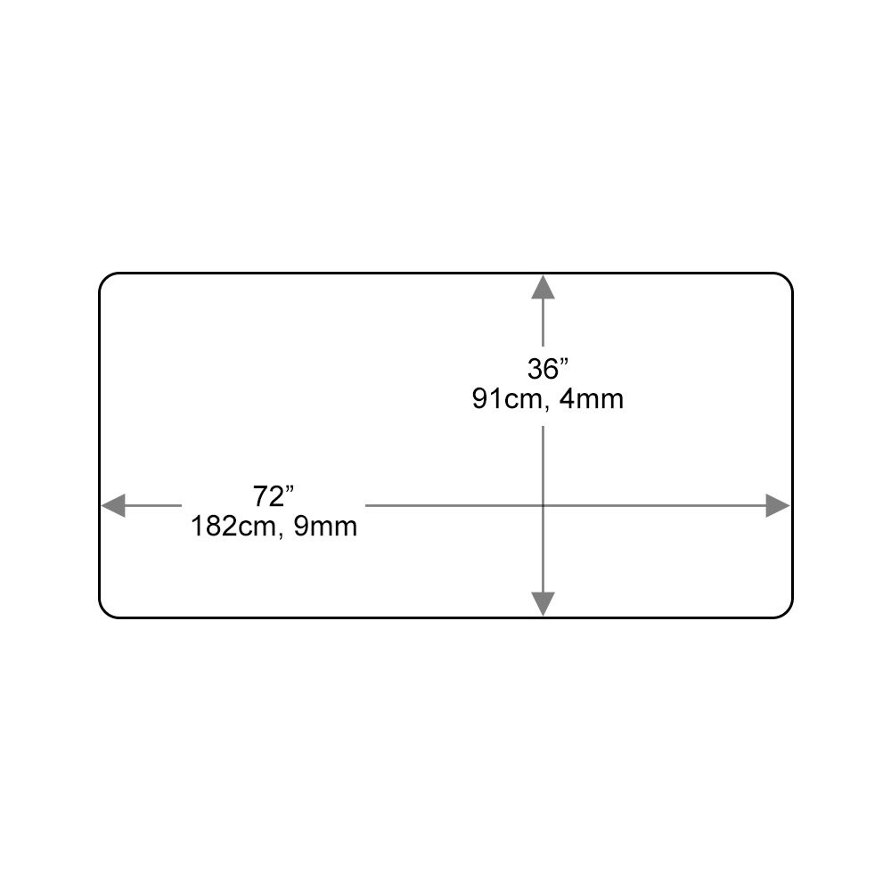 36 inch x 72 inch Rectangle Glass Table Tops | In Stock & Custom