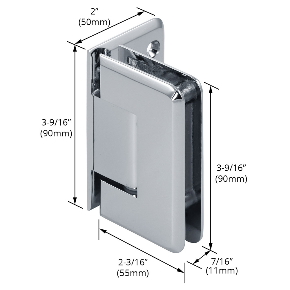 Regular Duty Polished Chrome Pluto Offset Back Hinge